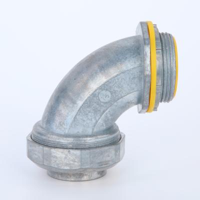China Liquid Tight Flexible Conduit 90 Degree Connector 4 Inch UL cULus Zinc Alloy for sale