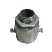 China Electro Galvanized 25mm Flexible Conduit Adaptor Aluminum with 2 M4 Screws Steel Locknut for sale
