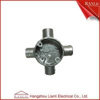 China BS4568 Malleable Iron Four-Way Circular Junction Box 20-50mm with Hot-Dip Galvanized Finish for sale