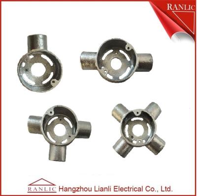 China Intersection Extension Malleable Four Way Junction Box 20mm 25mm , Professtional Custom for sale