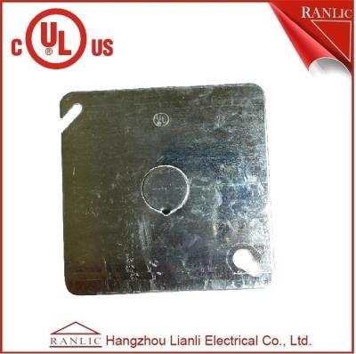 China UL Listed Square Conduit Box Cover 1.60mm E349123 with Knockout 5x5 Inch for sale