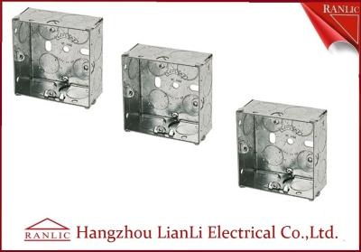 China 75mm x 75mm Steel Electrical Gang Box with Brass Terminal - 0.60mm to 1.20mm Thickness, BS4662 Compliant for sale