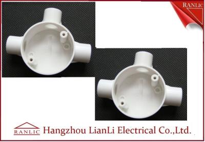 China BS4568 PVC Three-Way Electrical Conduit Junction Box 20mm 25mm 32mm with New Material Construction for sale