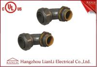 China Liquid Tight Flexible Metal Conduit Fittings 90 Degree Connector with Insulated Throat 3/4 inch for sale