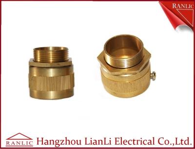 China 20mm 25mm Brass Flexible Conduit Adaptor with 3.0mm Locknut and Nickel Plating - ISO9001 Certified for sale