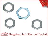 China 20mm to 50mm Hot Dip Galvanized GI Hexagon Locknut 3.0mm to 6.0mm Thickness for Electrical Conduit for sale