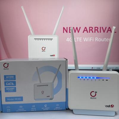 China OLAX MC80 5000mAh CAT6 4G LTE WiFi Router eSIM Dual Band 300Mbps Portable CPE Modem for sale