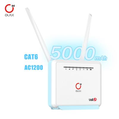 China Olax MC80 4G LTE Cat6 Dual Band WiFi Router 5000mAh Battery 8-10 Hours Use for sale