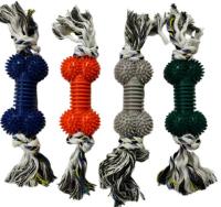 China Cotton Rope Rubber Pet Chew Toys For Small Medium Large Dogs for sale