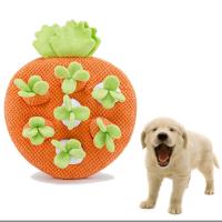 China 10 Carrots Plush Pet Chew Toys For Small Medium Dogs Teething Training for sale