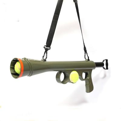 China Small Dog Tennis Ball Launcher Gun Long Range Quick Sight Puzzle Training Toy for sale