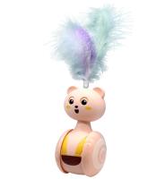 China Interactive Automatic 360° Rolling Cat Toy Ball With Feather for Indoor Cats for sale
