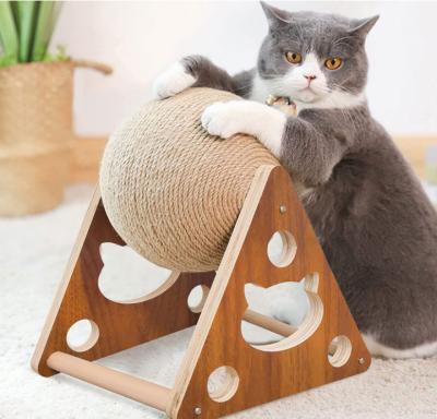China Natural Sisal Built-In Bell Ball Cat Scratcher Eco Friendly for sale