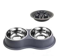 China Stainless Steel Pet Slow Food Dog Bowl Detachable Water Bowl for sale