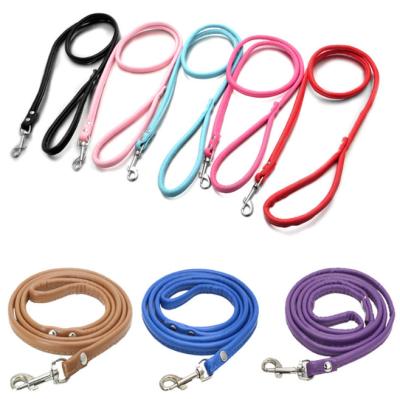 China Soft Training Puppy Leather Leads For Small Medium Large Pet for sale