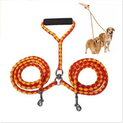 China Anti Entanglement Pet Traction Rope Double Dog Walking Rope for sale