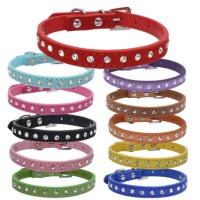 China Bling Girl Puppy Kitten Collars With Crystal Diamond Colorful for sale