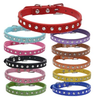 China Bling Girl Puppy Kitten Collars With Crystal Diamond Colorful for sale