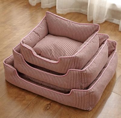 China Soft Washable Breathable Rectangle Dog Sleeping Bed Anti Slip Bottom for sale