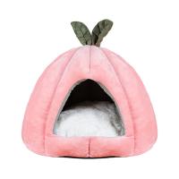 China Melon Closed Dog Cave House Small Breathable Warm Cat Nest Mat for sale