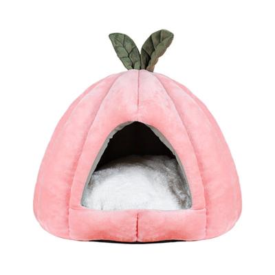 China Melon Closed Dog Cave House Small Breathable Warm Cat Nest Mat for sale