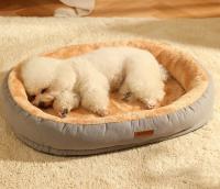 China Basics Round Bolster Indestructible Dog Bed With Flannel Top for sale