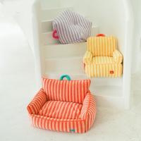 China Autumn Winter Striped Dog Sofa Bed Removable Washable Pet House Soft Cushion for sale