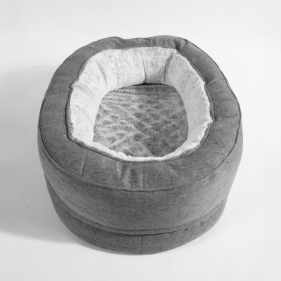 China Round Extra Large Pet Bed For Puppy And Kitten With Slip-Resistant Bottom for sale