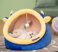 China 2-In-1 Round Cat House For Indoor Cats Clearance  Cushioned Pillow for sale