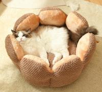 China Cute and Comfortable sunflower cat bed Thickened Non-Slip Soft Pet Bed Suitable for Small for sale
