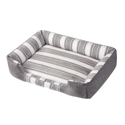 China Striped Dog Bed Square Large Dog Kennel, Winter Pet Kennel, All-Purpose Dog Bed And Pet Supplies For All Seasons for sale