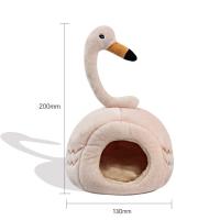 China Cute Hamster Cotton Nest Thickened Plush Fabric Magic Bird Pet House Winter Warm Flamingo Dog Bed for sale