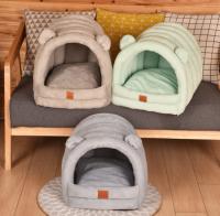 China Soft Plush Premium Cotton No Deformation Cave Bed Cat for sale
