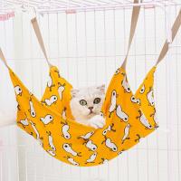 China Pet Summer Cotton Linen Cat Hammock Stand Breathable Cage Cat Swing Nest Multicolor Printing Hammock for sale