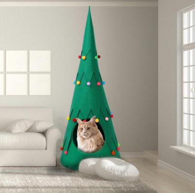 China Cat Christmas Bed Comfortable Kitten Bed Christmas Tree for sale