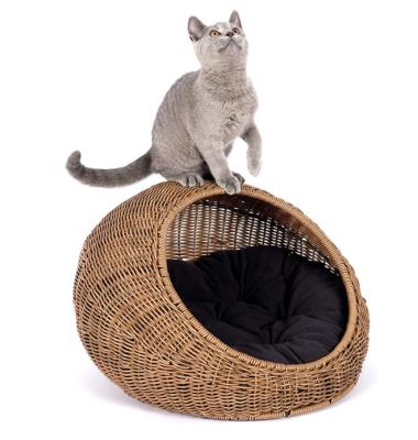 China Washable Hanging Cat Bed Wicker For Medium Indoor Cats for sale