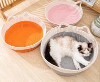 China Macrame Cat Basket Bed Swinging Cat Hammock With Double Handle for sale