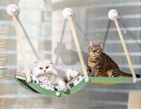 China Solid Wood Boom Window Ledge Cat Bed With Two Modes for sale
