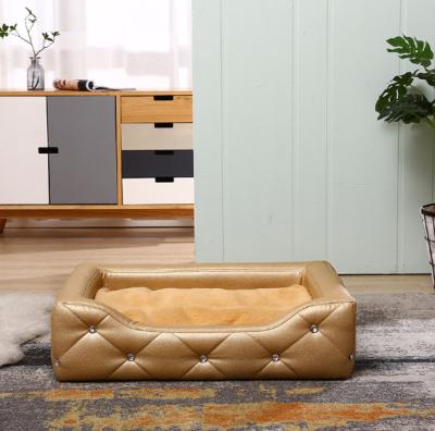 China Large Leather Cat Bed Dogs Indoor Raised Lounge Chairs Couches for sale