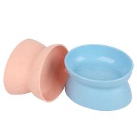 China Elevated Raised  Cat Bowl Double Bowl Neck Guard Drinking Water Feeding Plastic Dog Bowl for sale