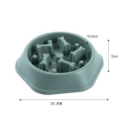 China Pet PP Bone Shaped Slow Food Bowl Easy To Rinse Small And Medium Sized Dog Bowl for sale