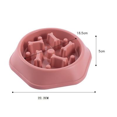 China Pet PP Bone Shaped Slow Food Bowl Non Slip Small And Medium Sized Dog Bowl for sale