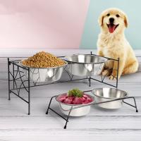China Dogs Stainless Steel Iron 1000ml Metal Pet Bowls for sale