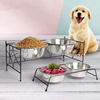 China Dogs Stainless Steel Iron 1000ml Metal Pet Bowls for sale