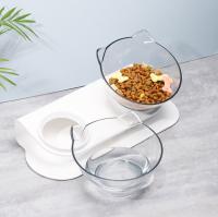 China Tilting Style Cat Shape Transparent 370g Pet Food Dish for sale