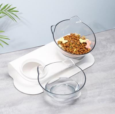 China Tilting Style Cat Shape Transparent 370g Pet Food Dish for sale