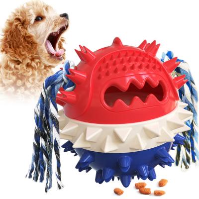China Leaky Food Ball Dog Puzzle Dog Squeaky Toy Molars Stick Plastic for sale