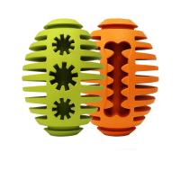 China Rubber Rugby Food Ball Molars Pet Chew Toys Bite Resistant for sale
