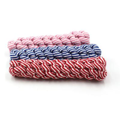 China Multicolored Cotton Rope Dog Toy 20X1cm For Teeth Cleaning for sale