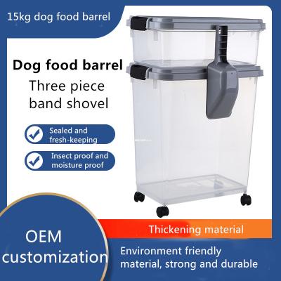 China Moisture Proof Three Piece Sealed Dog Food Barrel With Shovel for sale